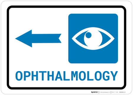 Ophthalmology Left Arrow with Icon Landscape - Wall Sign | Creative ...