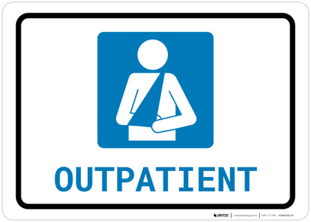 Outpatient with Icon Landscape - Wall Sign