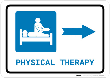 Physical Therapy Right Arrow with Icon Landscape - Wall Sign