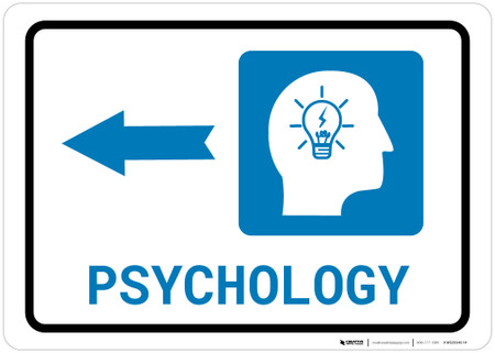 Psychology Left Arrow with Icon Landscape - Wall Sign