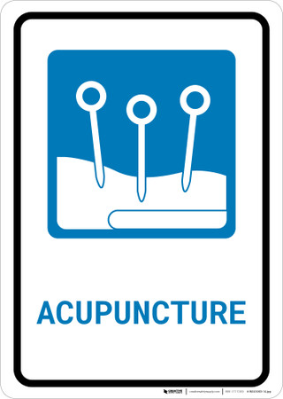 Acupuncture with Icon Portrait - Wall Sign