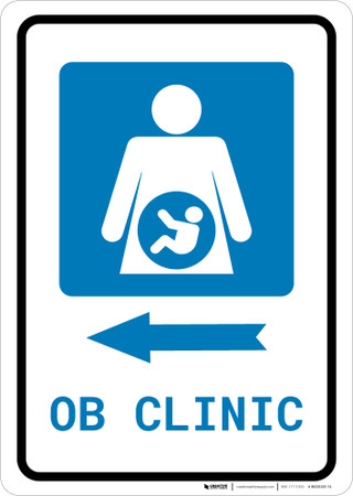 OB Clinic Left Arrow with Icon Portrait - Wall Sign