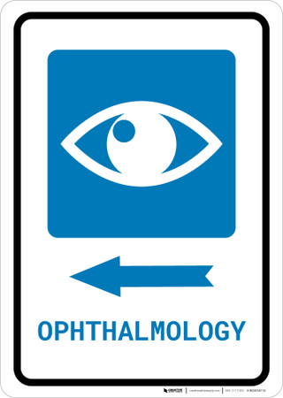 Ophthalmology Left Arrow with Icon Portrait - Wall Sign