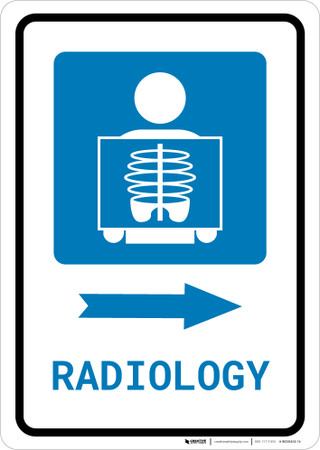 Radiology Right Arrow with Icon Portrait - Wall Sign