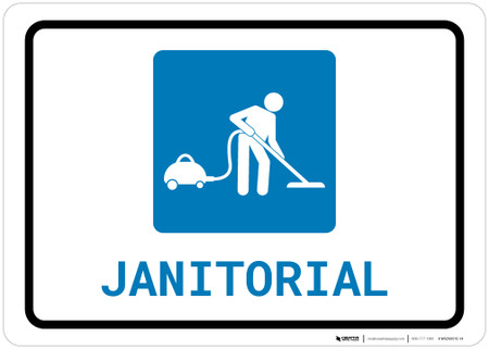 Janitorial with Icon Landscape - Wall Sign | Creative Safety Supply