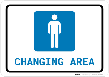 Mens Changing Area with Icon Landscape - Wall Sign