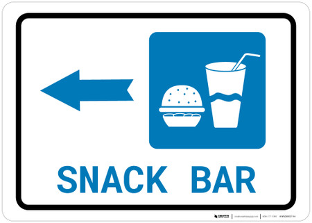 Snack Bar Left Arrow with Icon Landscape - Wall Sign