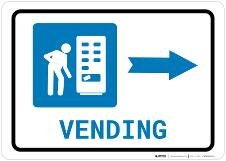 Vending Machine Right Arrow with Icon Landscape - Wall Sign