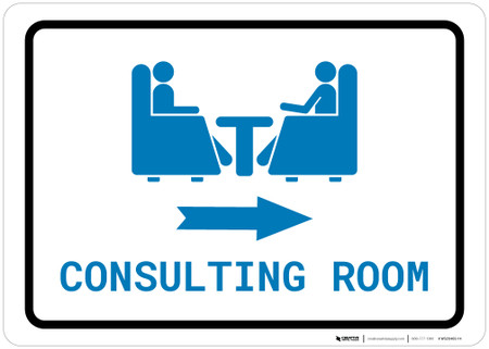 Consulting Room Right Arrow with Icon Landscape v2 - Wall Sign