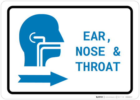 Ears, Nose, and Throat (ENT) Right Arrow with Icon Landscape v2 - Wall Sign