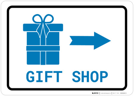 Gift Shop Right Arrow with Icon Landscape v2 - Wall Sign