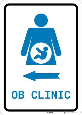 OB Clinic Left Arrow with Icon Portrait v2 - Wall Sign