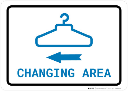 Changing Area Left Arrow with Icon Landscape v2 - Wall Sign