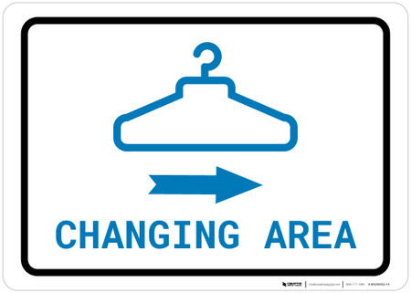 Changing Area Right Arrow with Icon Landscape v2 - Wall Sign