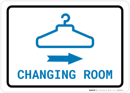 Changing Room Right Arrow with Icon Landscape v2 - Wall Sign