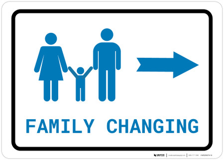 Family Changing Right Arrow with Icon Landscape v2 - Wall Sign