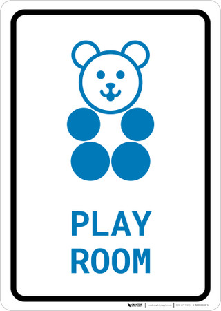 Play Room with Icon Portrait - Wall Sign