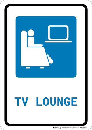 TV Lounge with Icon Portrait v2 - Wall Sign