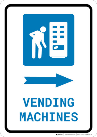 Vending Machines Right Arrow with Icon Portrait v2 - Wall Sign ...