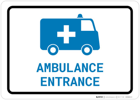 Ambulance Entrance with Icon Landscape v2 - Wall Sign