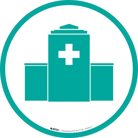 Hospital Building White - Floor Sign