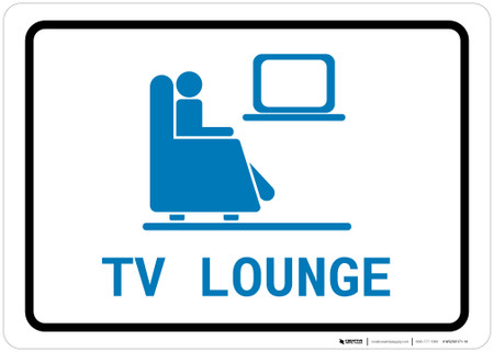 TV Lounge with Icon Landscape v2 - Wall Sign | Creative Safety Supply