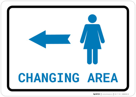 Womens Changing Area Left Arrow with Icon Landscape v2 - Wall Sign