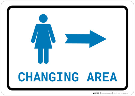 Womens Changing Area Right Arrow with Icon Landscape v2 - Wall Sign