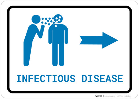 Infectious Disease Right Arrow with Icon Landscape v2 - Wall Sign