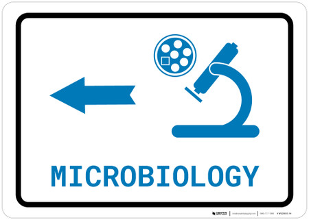 Microbiology Left Arrow with Icon Landscape v2 - Wall Sign
