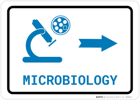 Microbiology Right Arrow with Icon Landscape v2 - Wall Sign