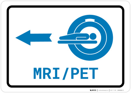 MRI/PET Scan Left Arrow with Icon Landscape v2 - Wall Sign
