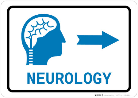 Neurology Right Arrow with Icon Landscape v2 - Wall Sign