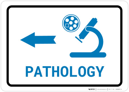 Pathology Left Arrow with Icon Landscape v2 - Wall Sign