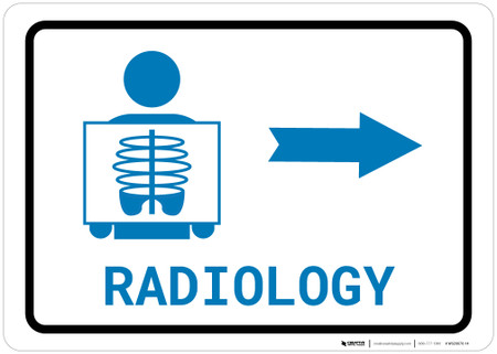 Radiology Right Arrow with Icon Landscape v2 - Wall Sign