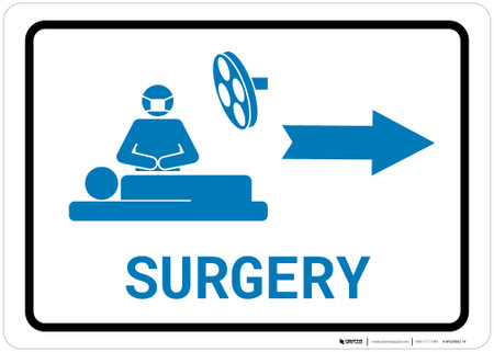 Surgery Right Arrow with Icon Landscape v2 - Wall Sign | Creative ...
