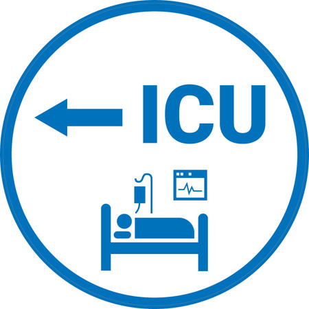 ICU Left Arrow with Icon Circular - Floor Sign