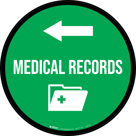 Medical Records Left Arrow with Icon Circular - Floor Sign | Creative ...