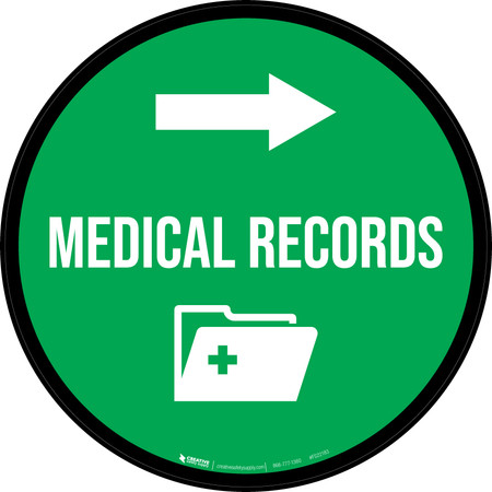 Medical Records Right Arrow with Icon Circular - Floor Sign | Creative ...