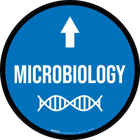 Microbiology Arrow Straight Circular - Floor Sign | Creative Safety Supply