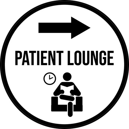 Patient Lounge Right Arrow with Icon Circular - Floor Sign
