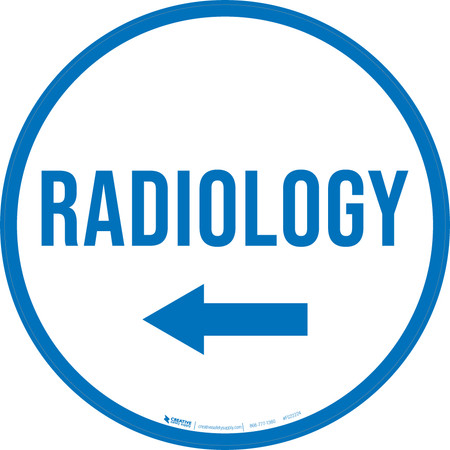 Radiology Arrow Left Circular - Floor Sign