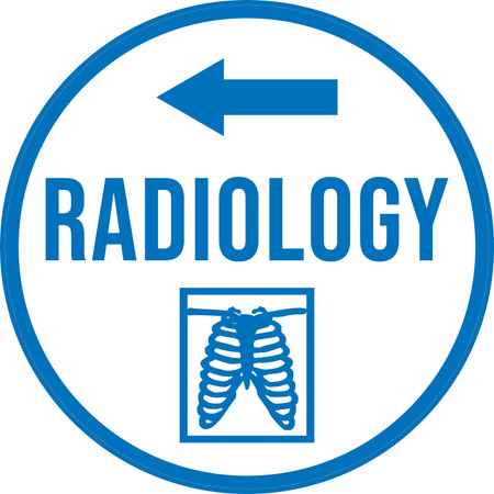 Radiology Left Arrow with Icon Circular - Floor Sign