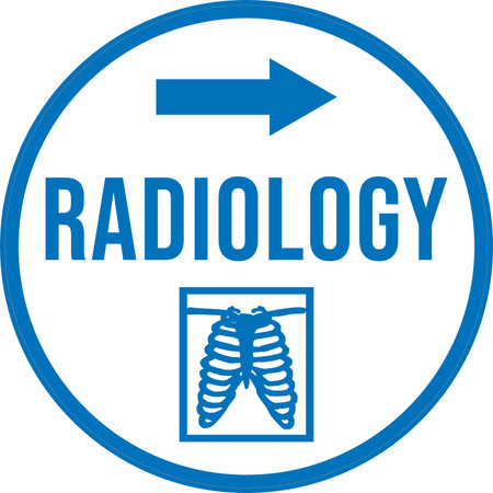 Radiology Right Arrow with Icon Circular - Floor Sign