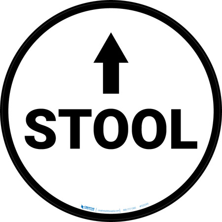 Stool Arrow Straight Circular - Floor Sign