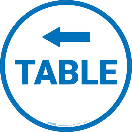 Table Arrow Left Circular - Floor Sign