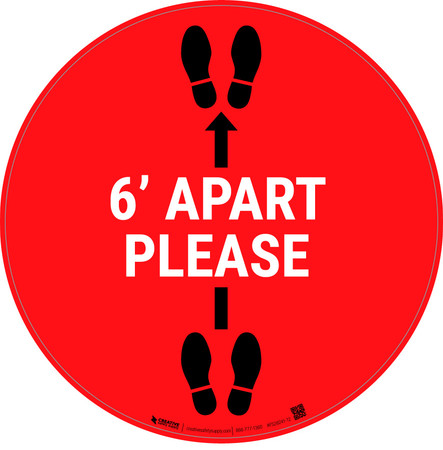 6 Ft Apart Please - Floor Sign