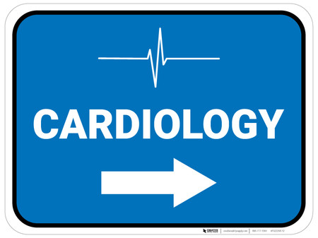 Cardiology With Icon Arrow Right Rectangular - Floor Sign