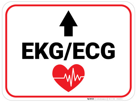 EKG/ECG Arrow Straight Rectangular - Floor Sign