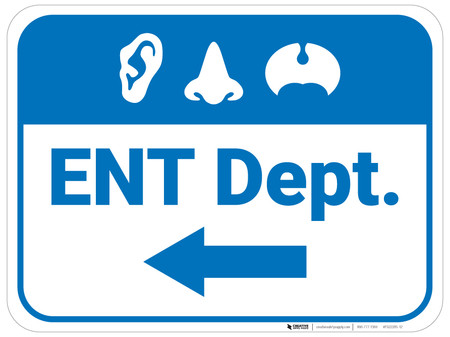 ENT Dept Arrow Left Rectangular - Floor Sign